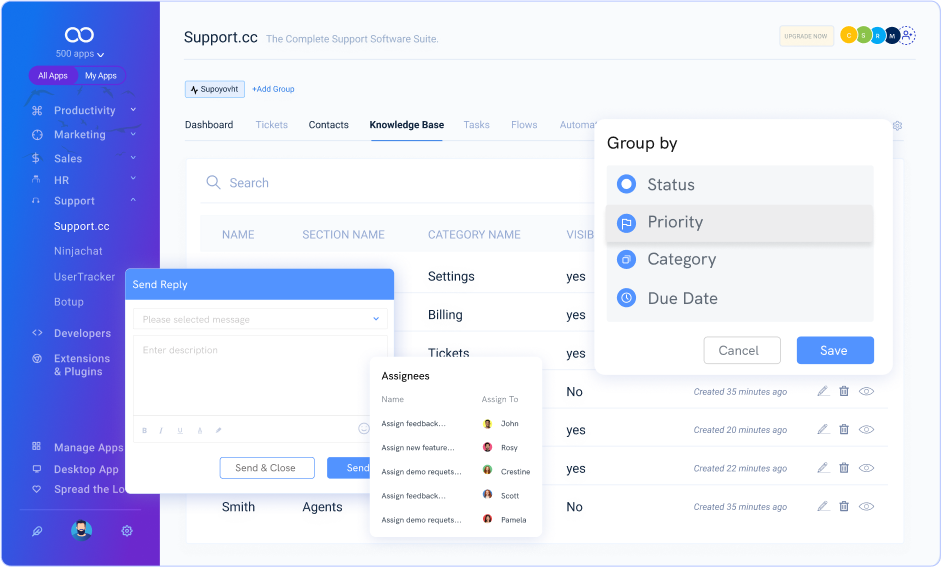Group Categorization Software | Support.cc by 500apps