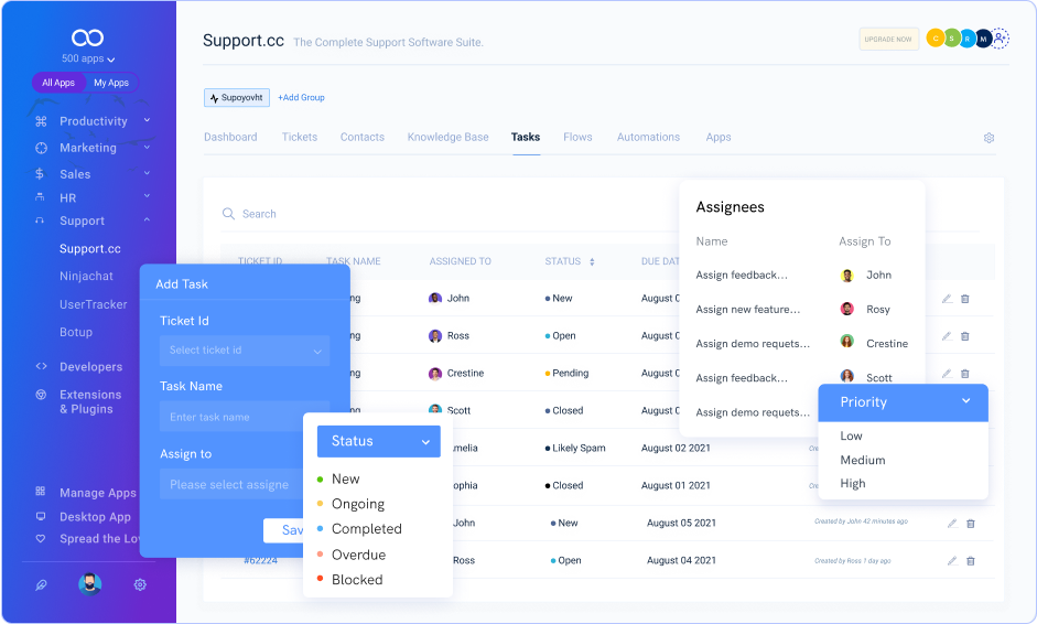 Task Management Software | Support.cc by 500apps