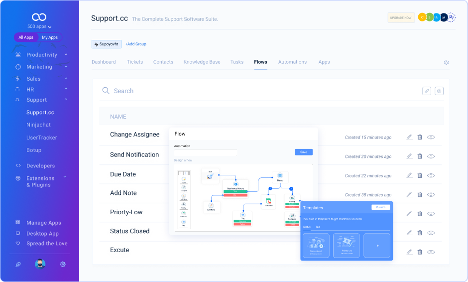 Workflow Management Software | Support.cc by 500apps